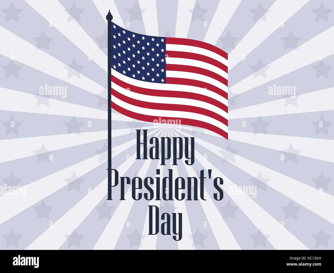 Happy Presidents Day. Banner with american flag and text. Vector ...