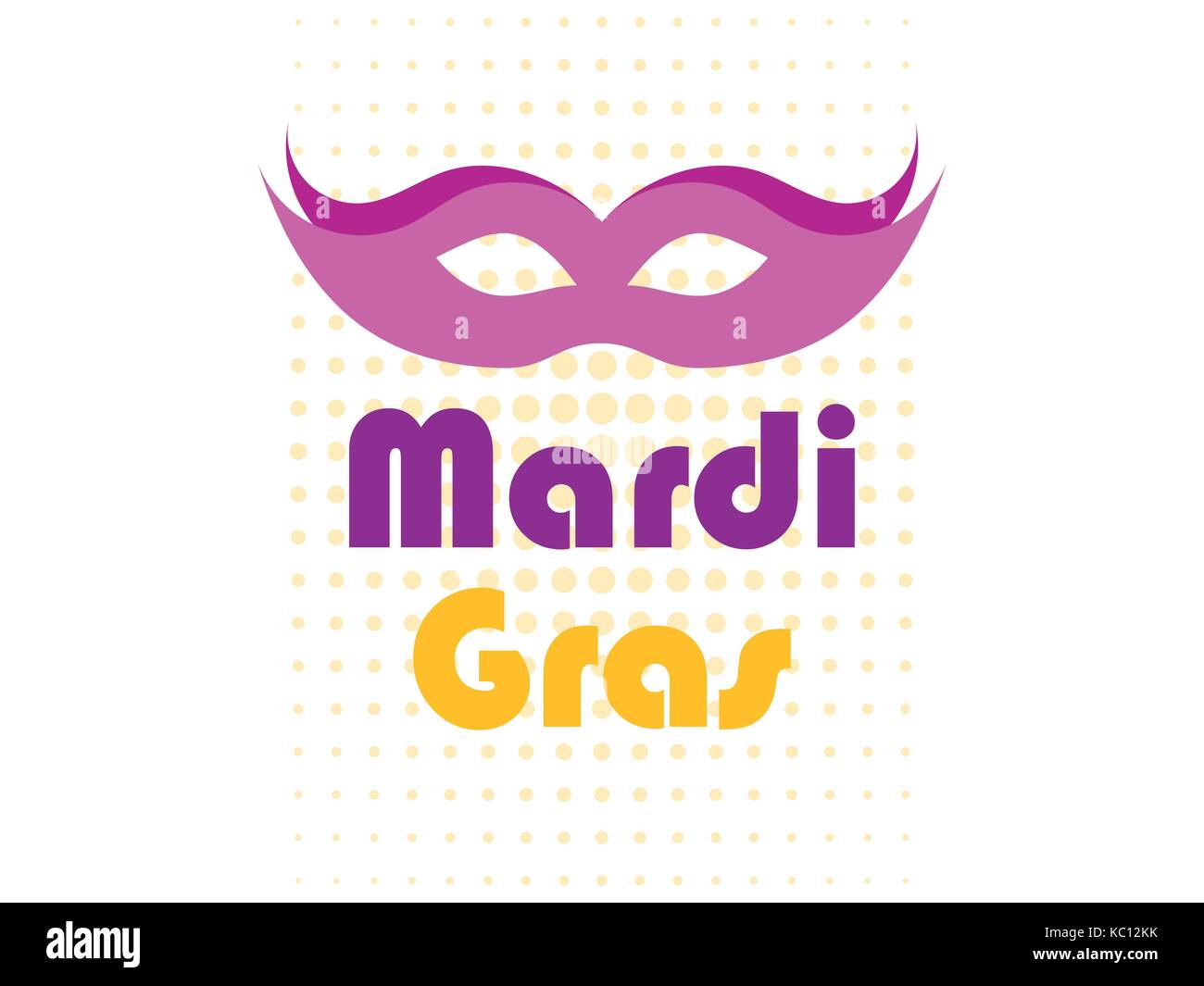 Mardi Gras. Mask violet color. Pop art dots. Vector illustration Stock ...