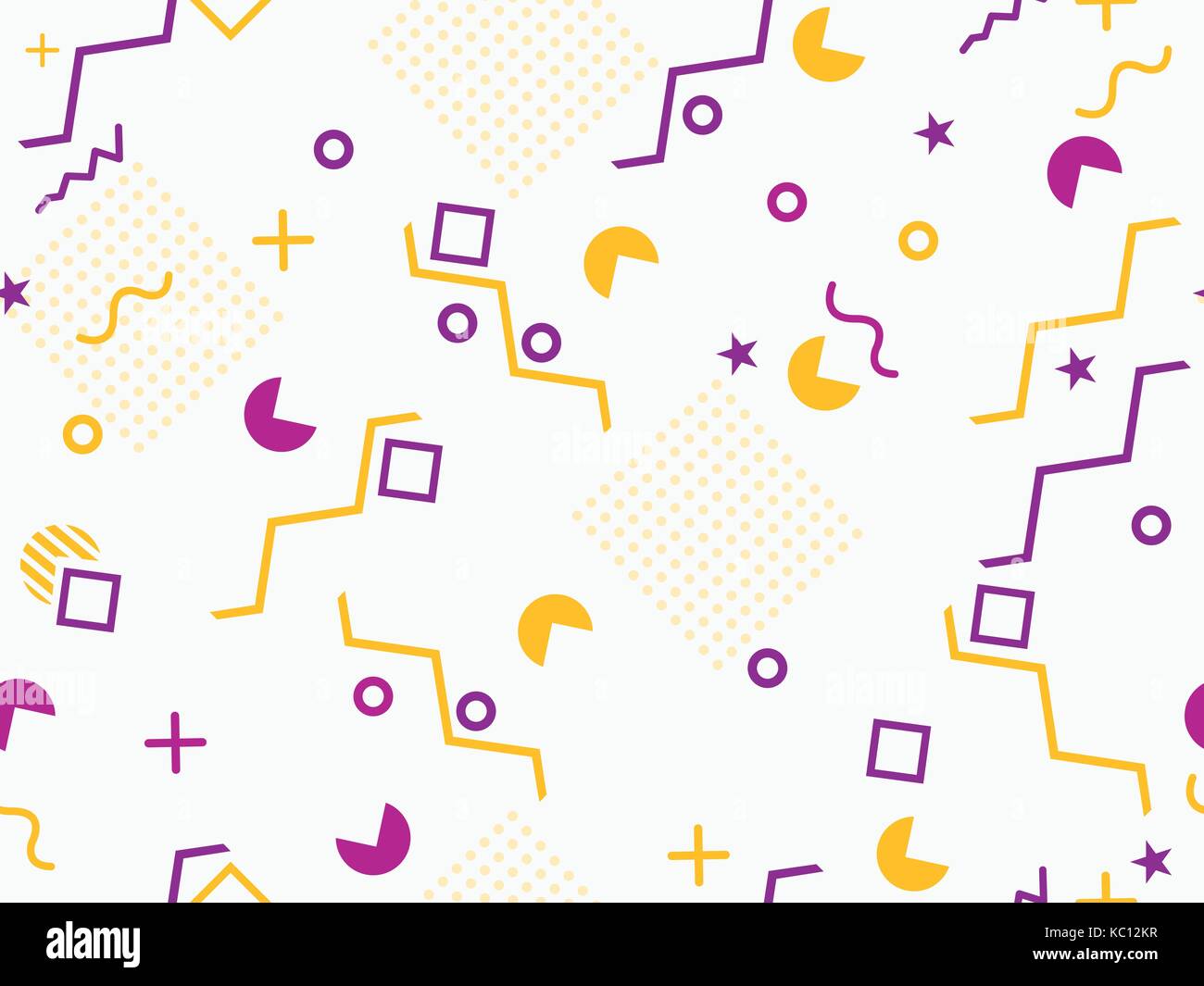 Memphis seamless pattern. Geometric elements memphis in the style of 80 ...