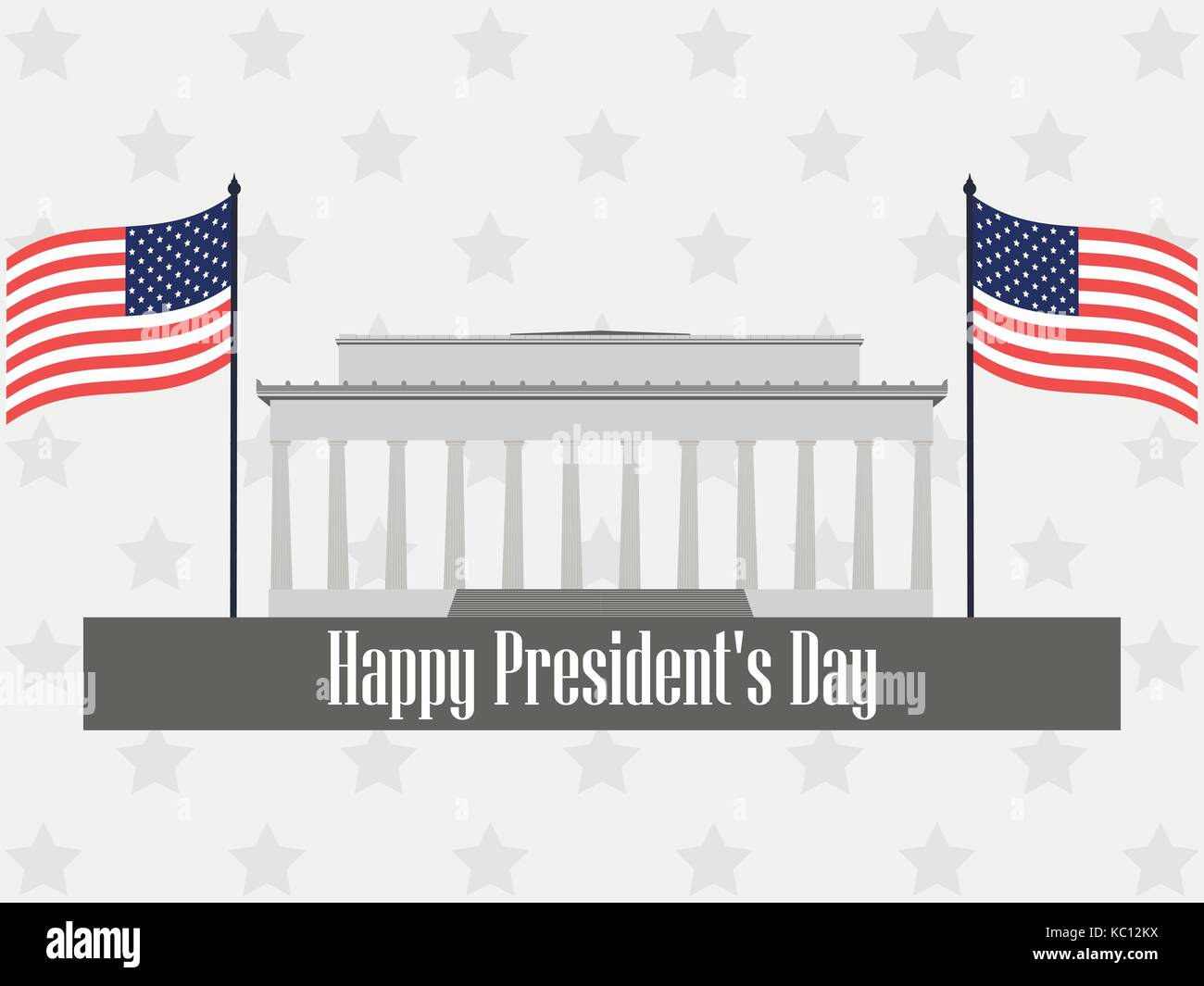 Happy Presidents Day. Poster with american flag and symbols. Vector ...