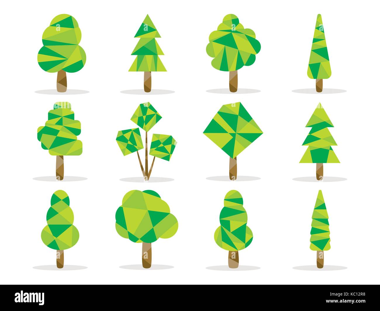 Polygon trees set. Low poly style. Vector illustration Stock Vector ...