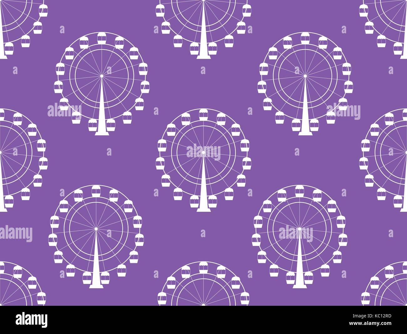 Seamless pattern with a ferris wheel. Vector illustration Stock Vector ...