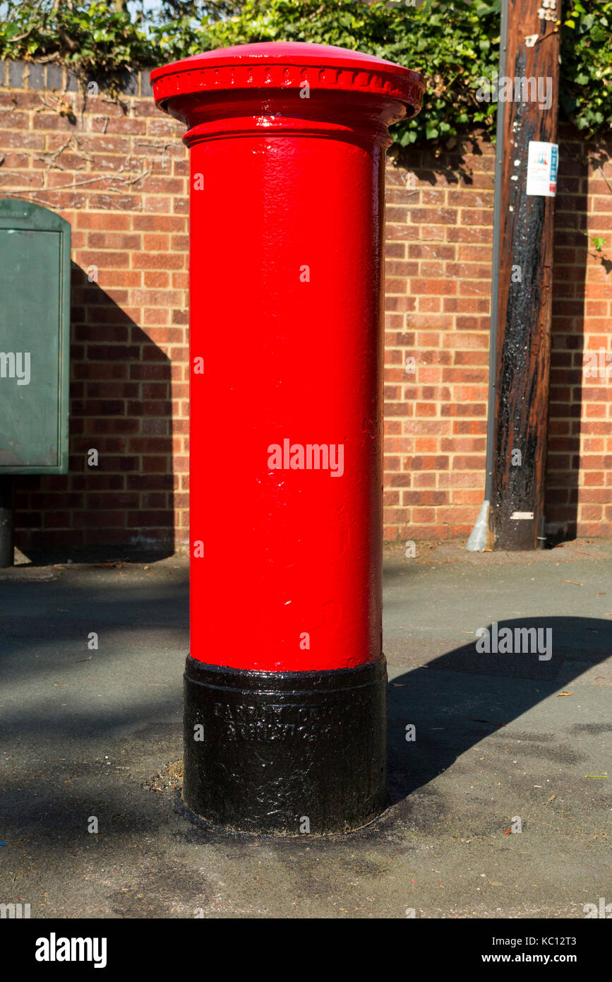Reverse / obverse / back / rear side view of a B-type pillar box / post ...