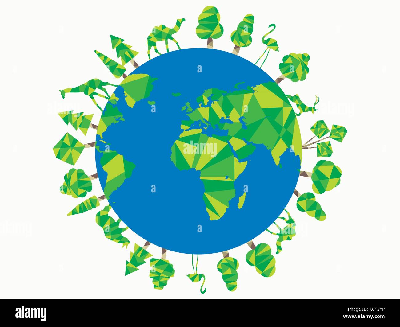 Vector world globe triangular map hi-res stock photography and images ...