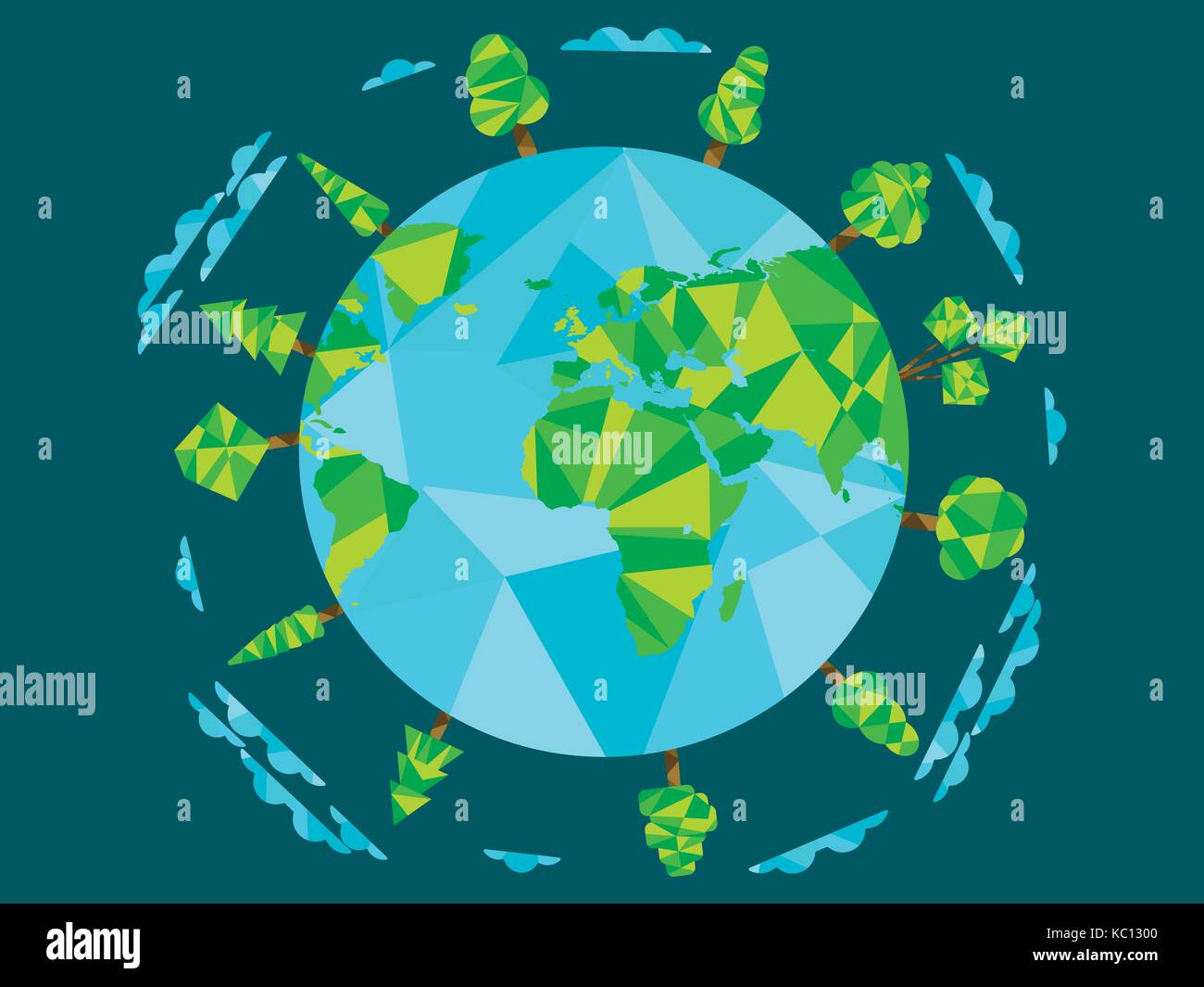Vector world globe triangular map hi-res stock photography and images ...