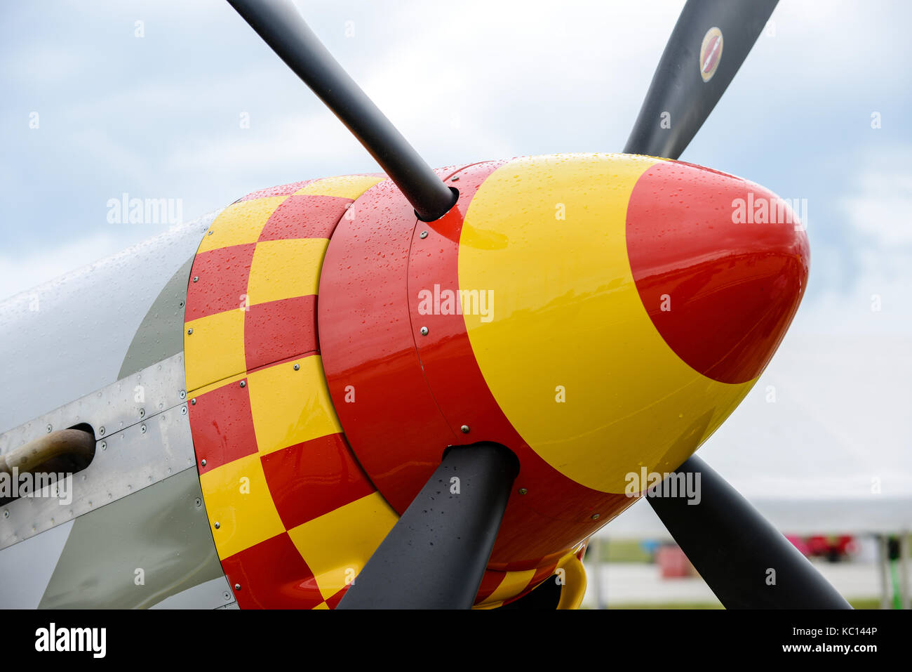 Plane nose showing propellers up close and very colorful Stock Photo ...