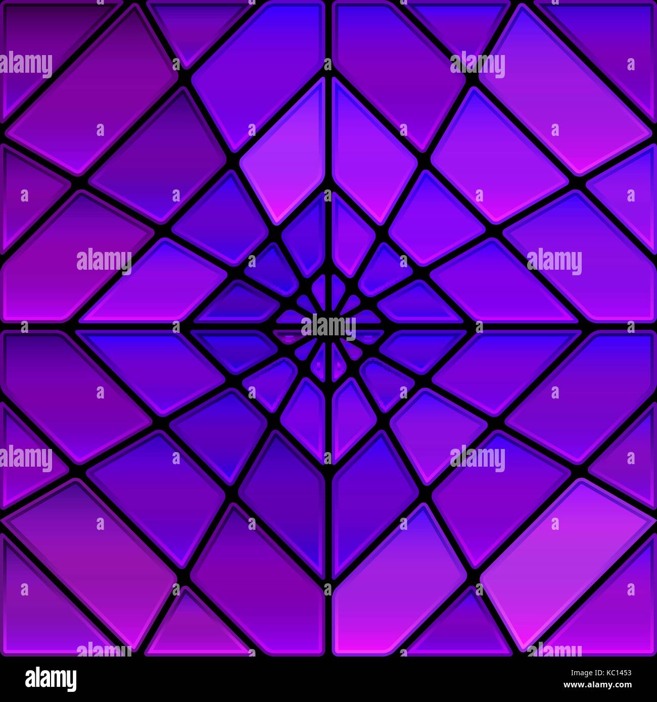 abstract vector stained-glass mosaic background - violet rhombus Stock ...