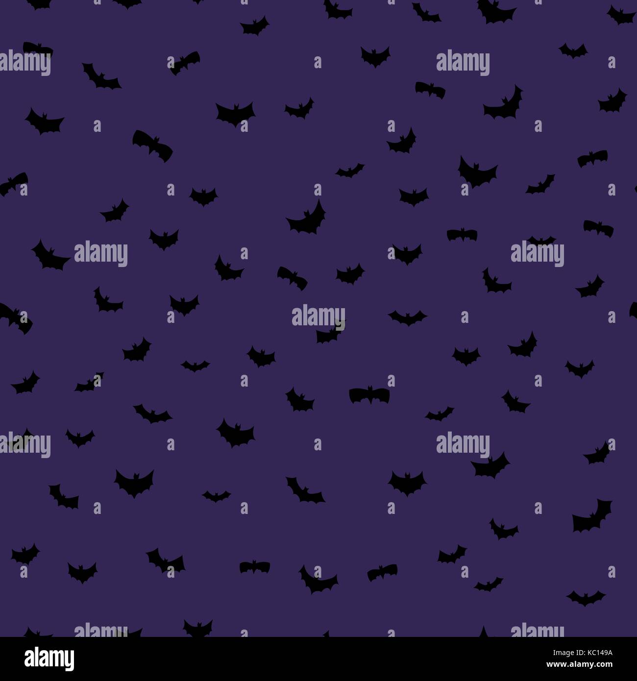 vector black flying bats silhouettes seamless pattern Stock Vector ...
