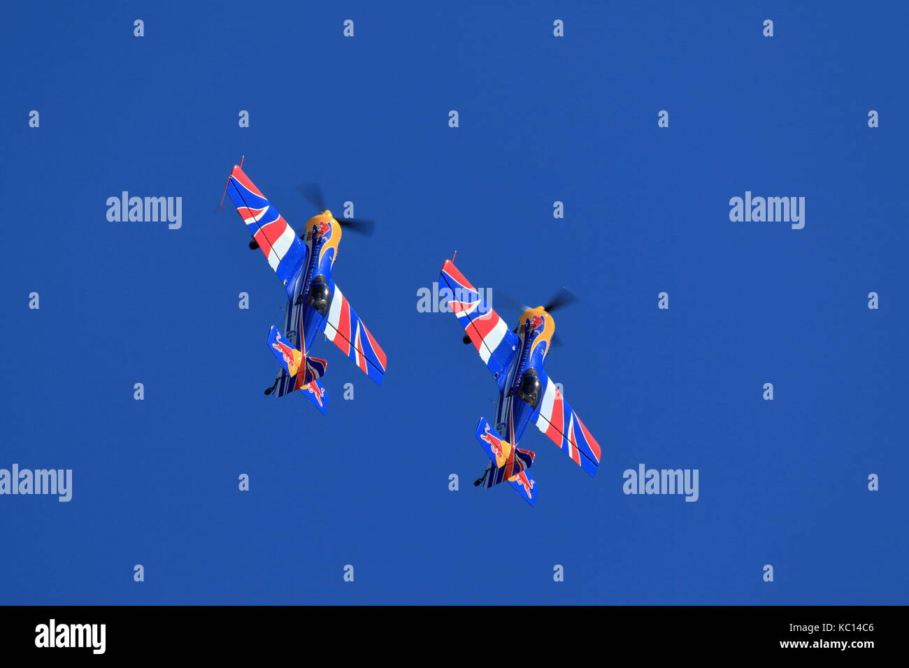 Red Bull Matador aircraft display team at the Sandbanks Windfest, Poole ...