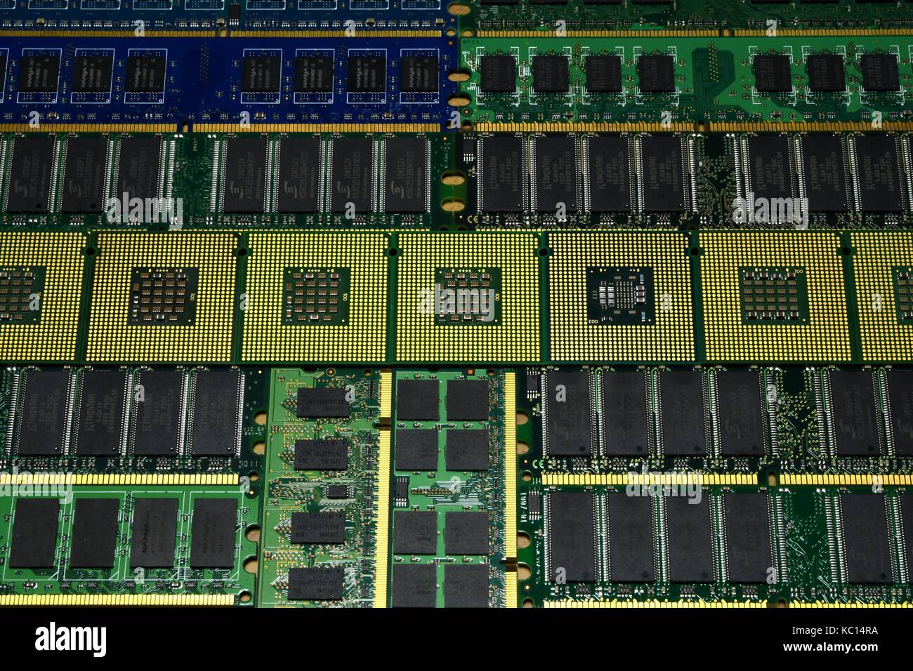 Computer Processor and memory modules, Background Stock Photo - Alamy