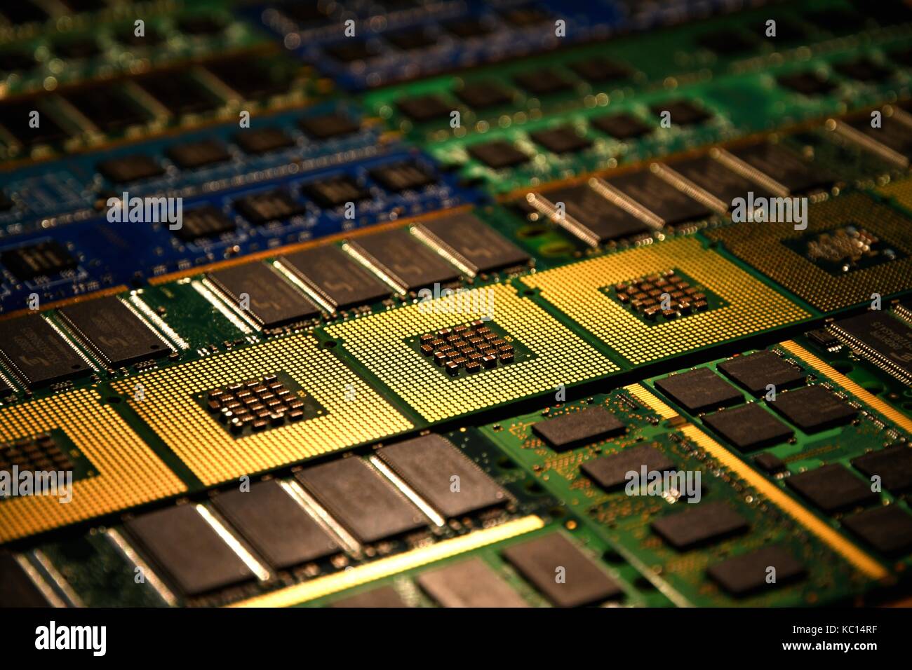 Computer Processor and memory modules, Background Stock Photo - Alamy
