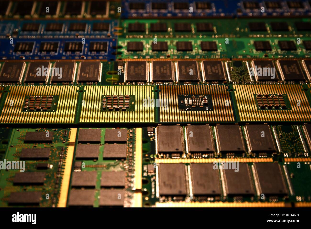 Computer Processor and memory modules, Background Stock Photo - Alamy