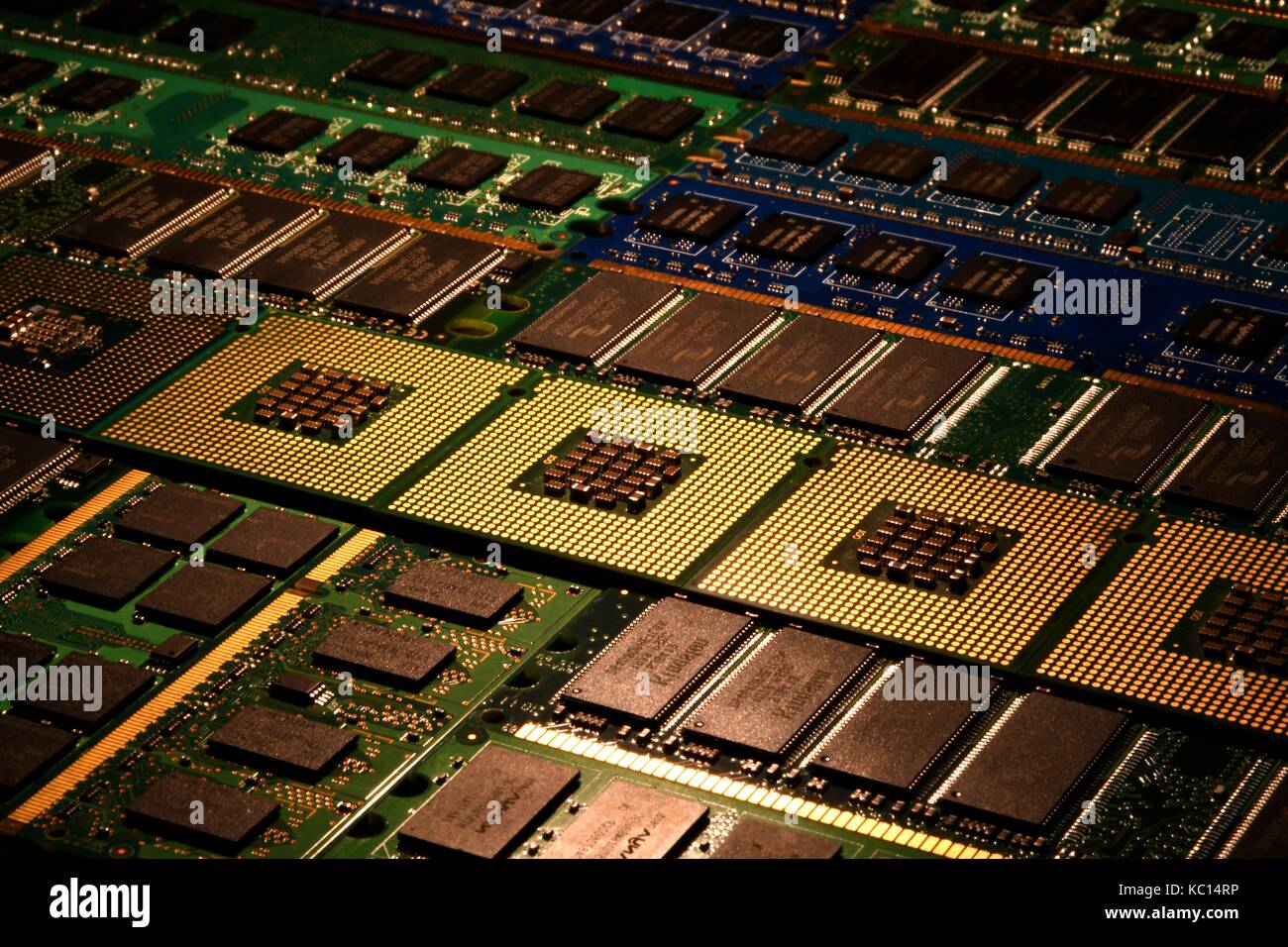 Computer Processor and memory modules, Background Stock Photo - Alamy