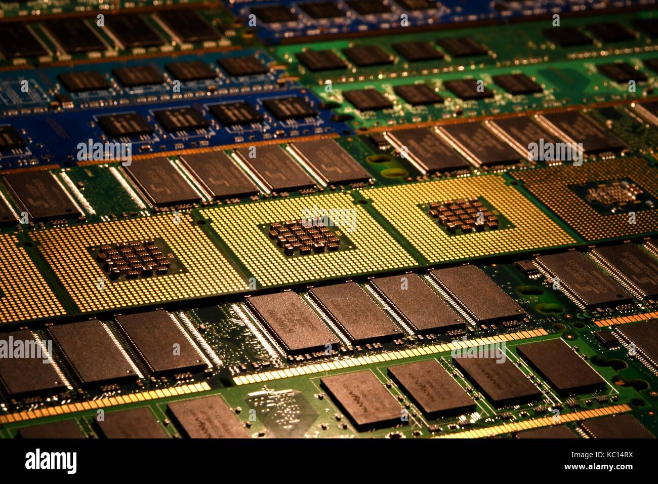 Computer Processor and memory modules, Background Stock Photo - Alamy