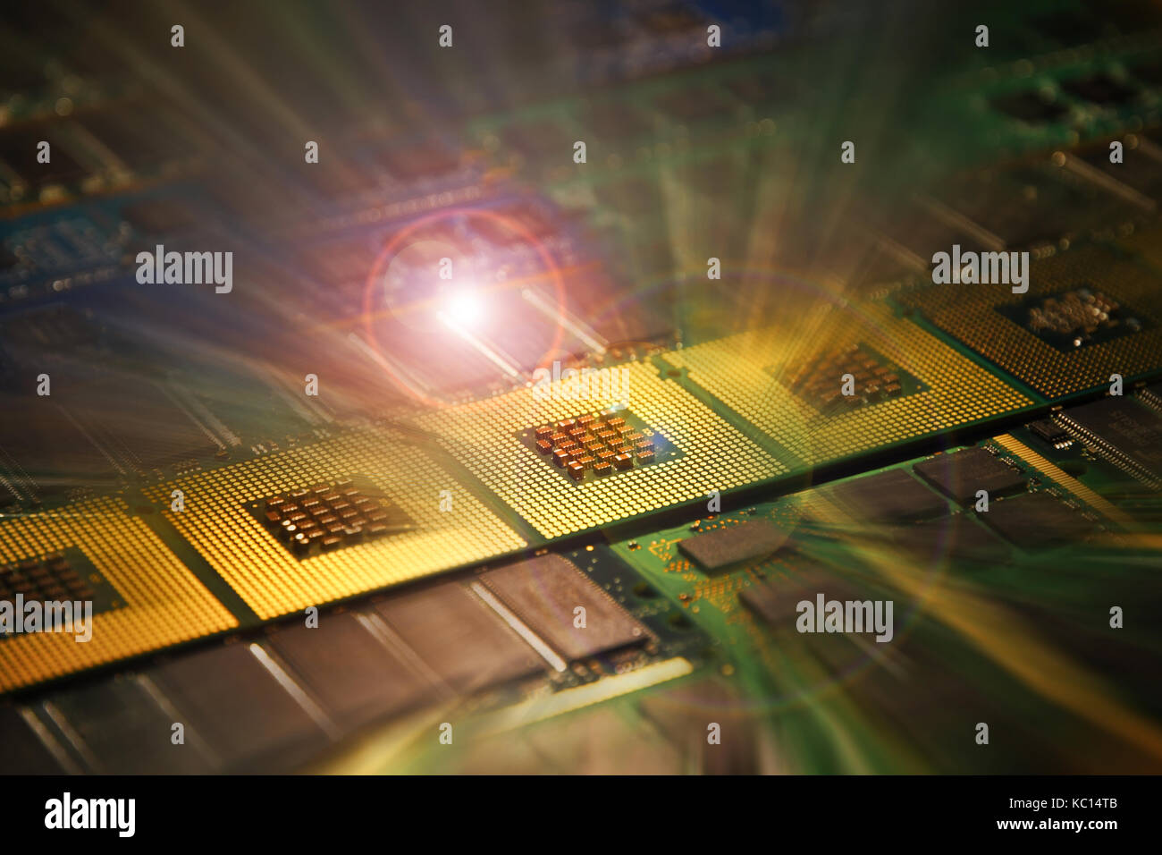 Computer Processor and memory modules, Background Stock Photo - Alamy