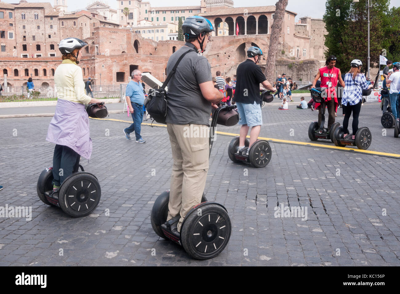 People doing guided tour on segways, Rome, Italy Stock Photo - Alamy