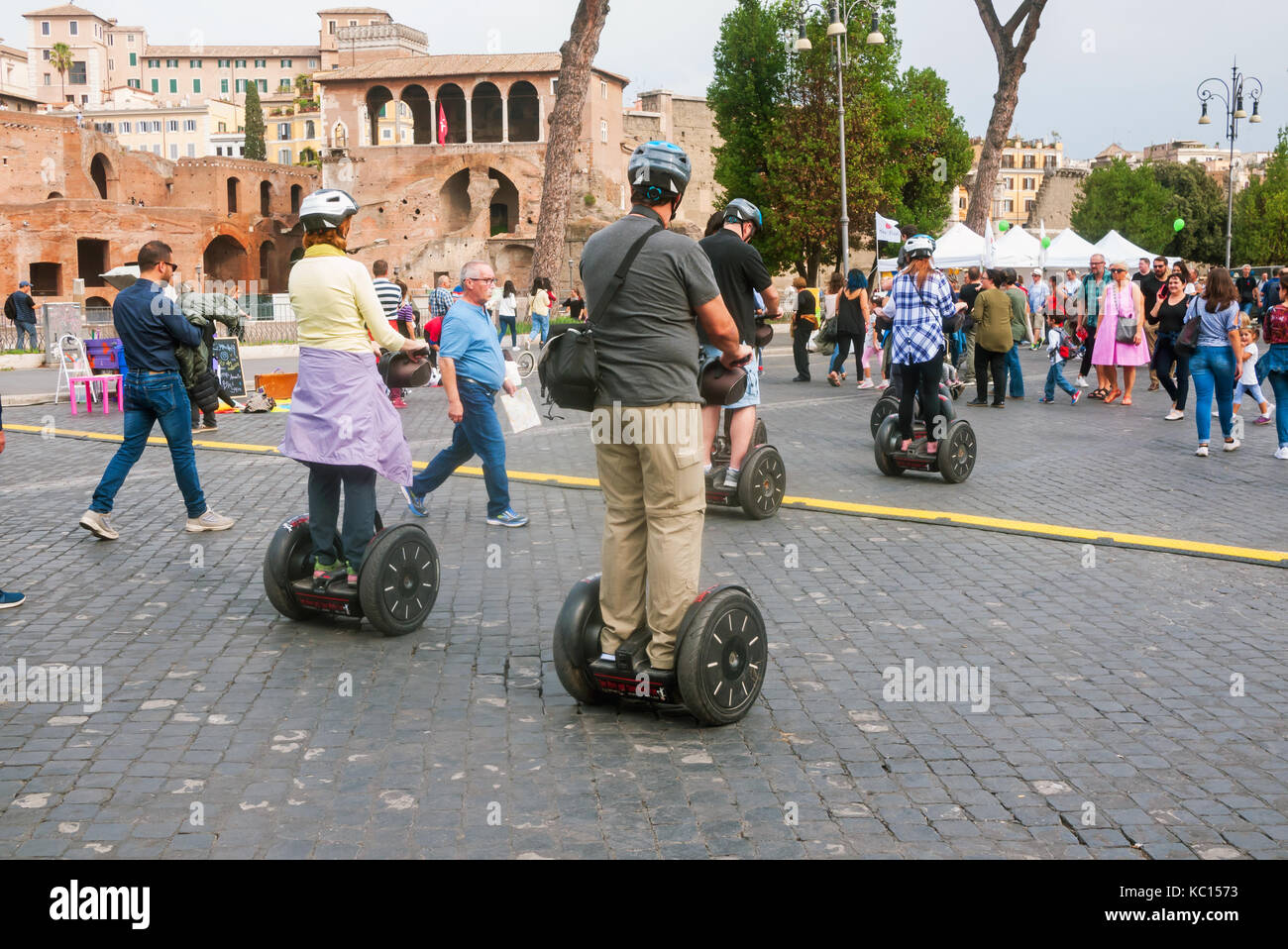 People doing guided tour on segways, Rome, Italy Stock Photo - Alamy