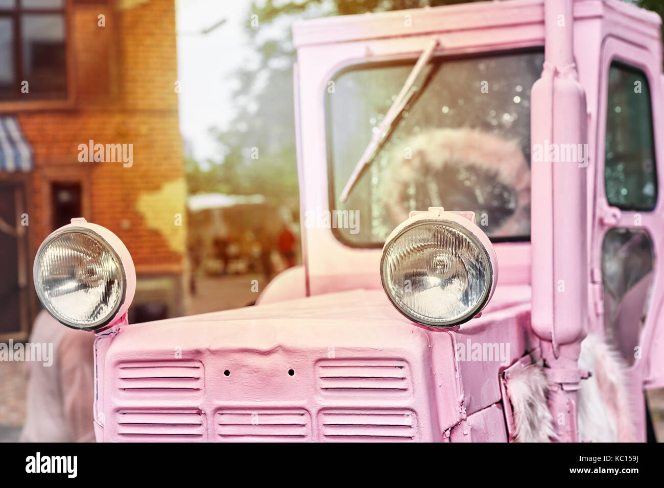 Pink bulldozer hi-res stock photography and images - Alamy