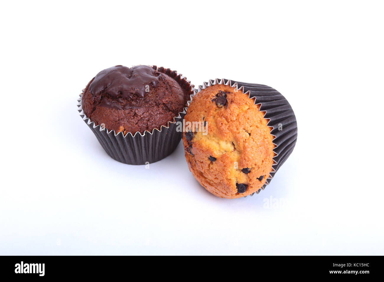 Fresh homemade muffins on white background. Top view Stock Photo - Alamy