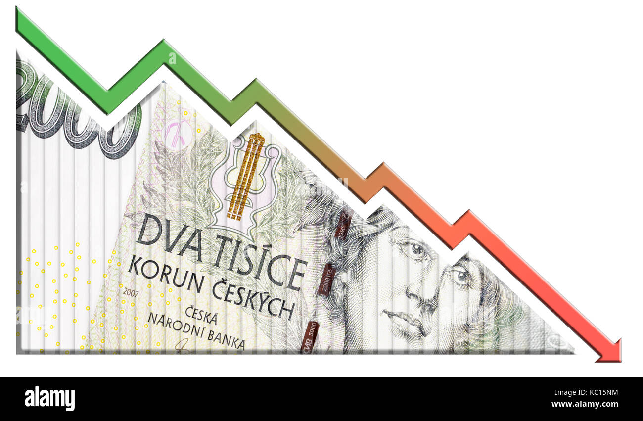 A money bill looking like a declining graph with an downward pointing ...