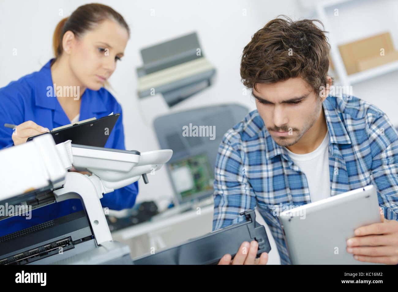 the printer technicians Stock Photo - Alamy
