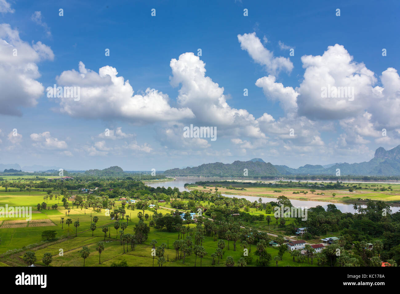 Beautiful rural landscape near Hpa-an, Kayin State, Myanmar Stock Photo ...