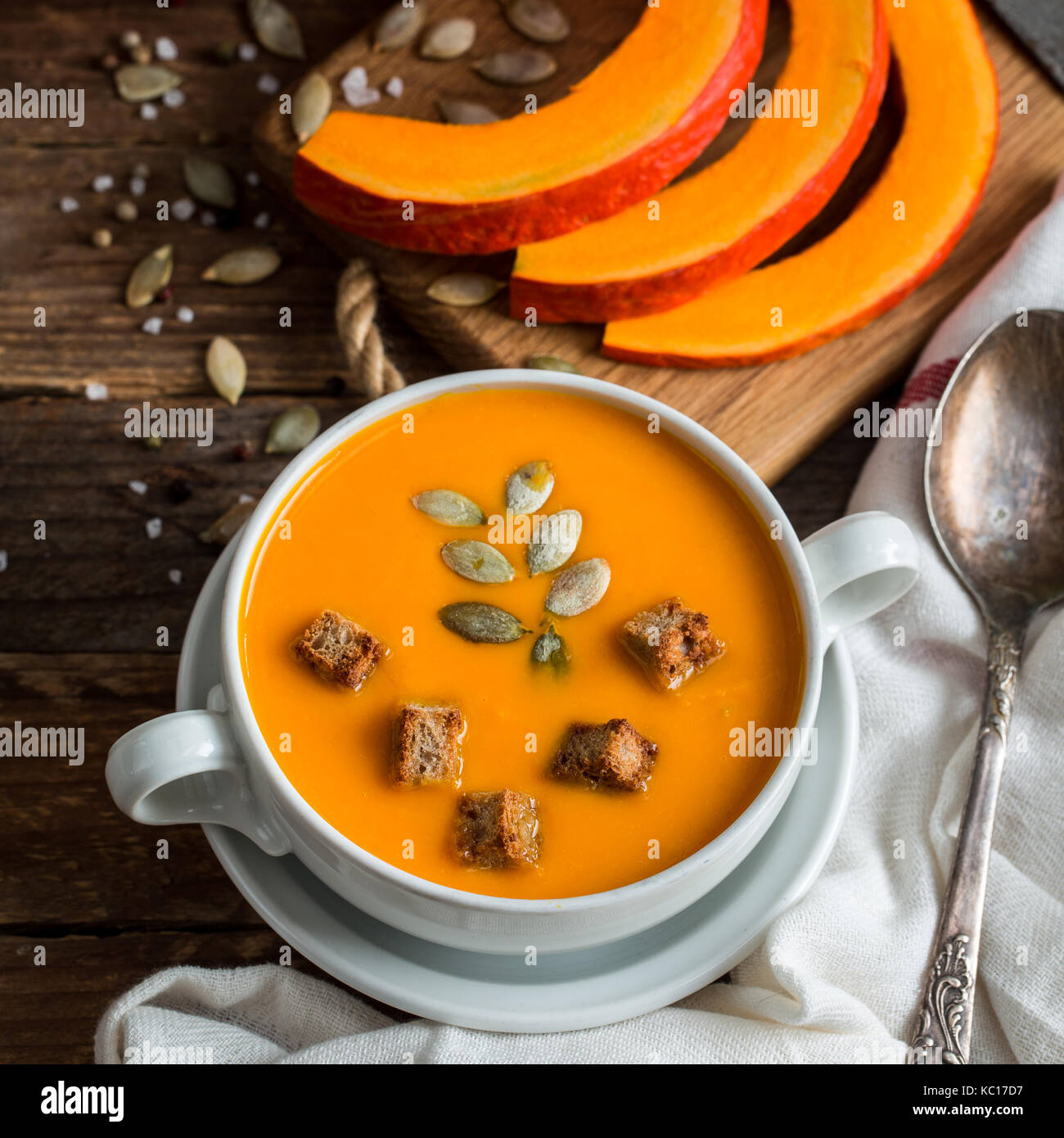 Pumpkin soup puree Stock Photo - Alamy