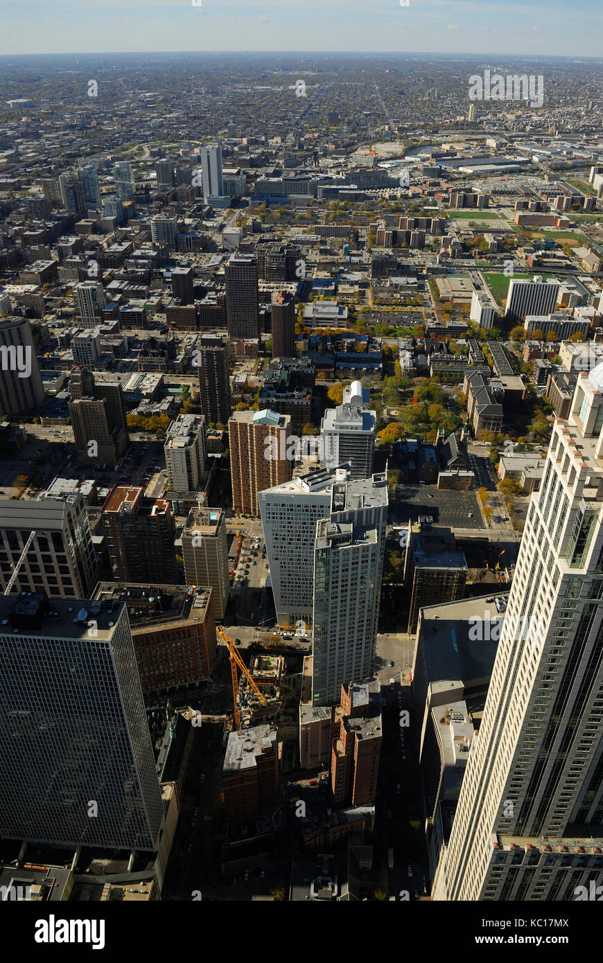 Aerial view of large city with downtown buildings Stock Photo - Alamy