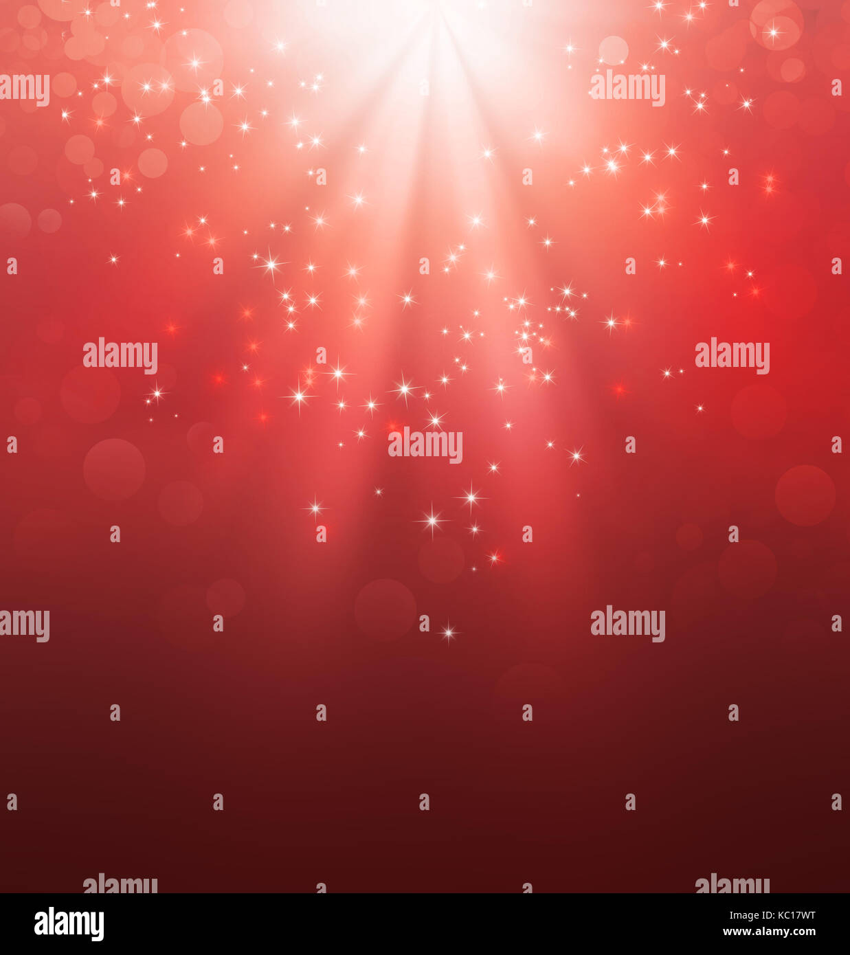 Light down and stars falling on a festive red background Stock Photo ...