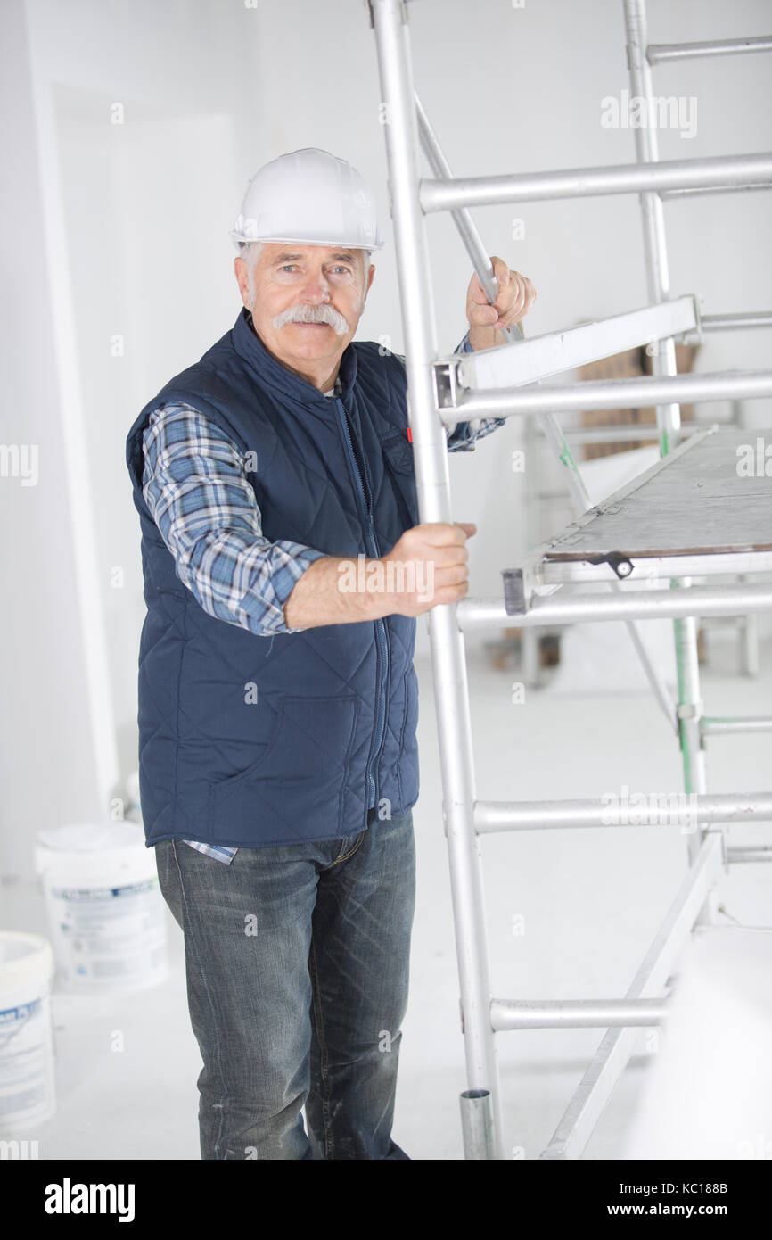 scaffold builder at work Stock Photo - Alamy