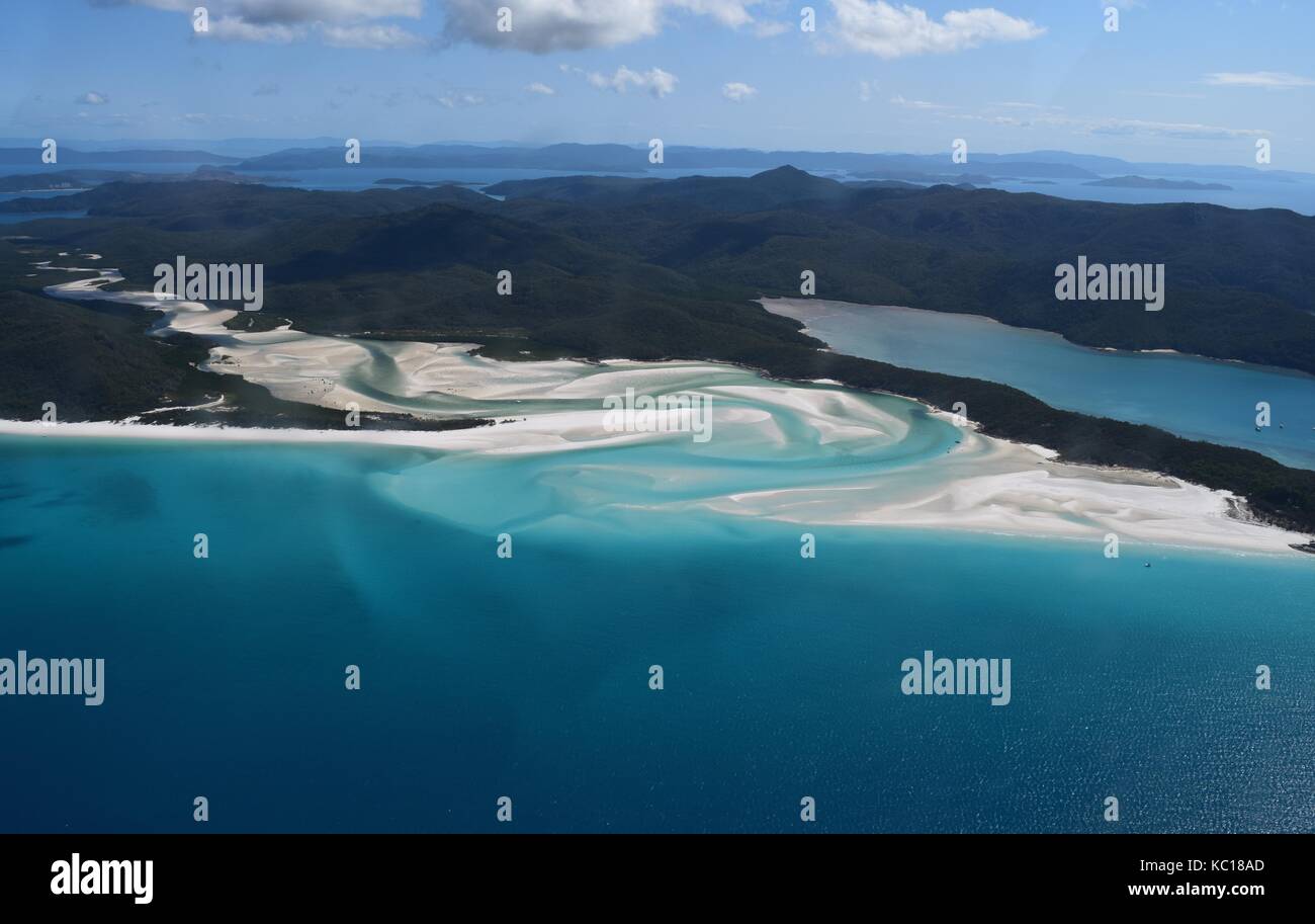 Whitehaven beach inlet aerial view Stock Photo - Alamy