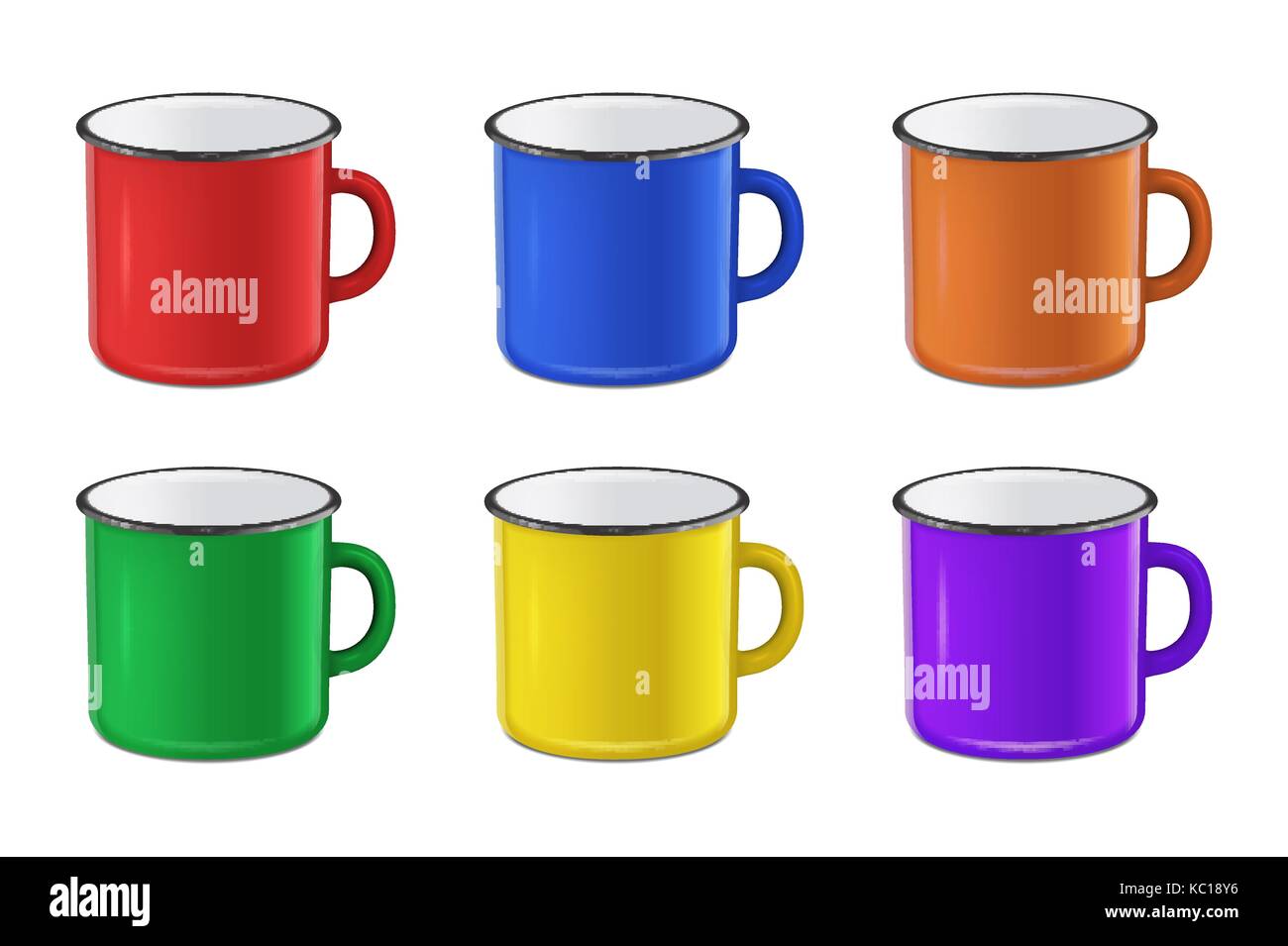 Mockup white enamel mug Stock Vector Images - Alamy
