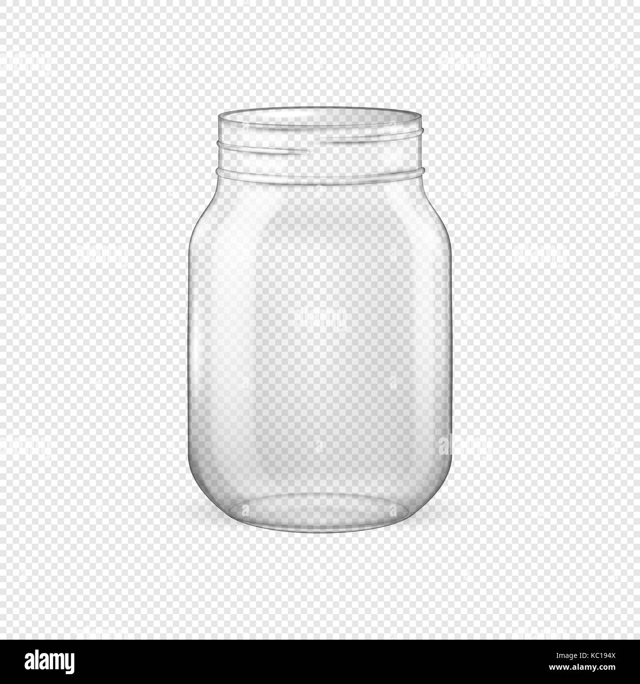 Vector realistic empty glass jar for canning and preserving without lid ...