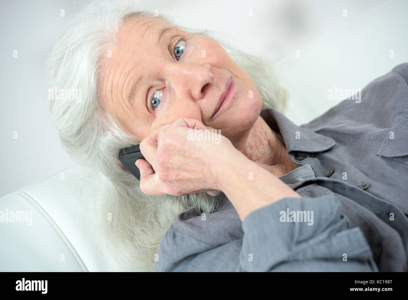 senior woman calling her friend Stock Photo - Alamy