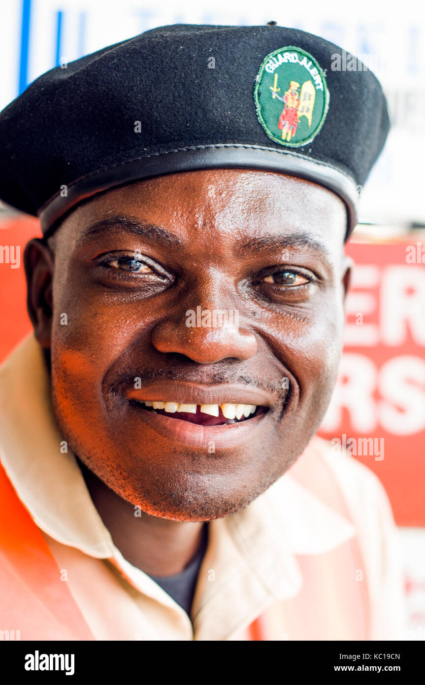 Portrait of policeman, Lusaka Stock Photo - Alamy