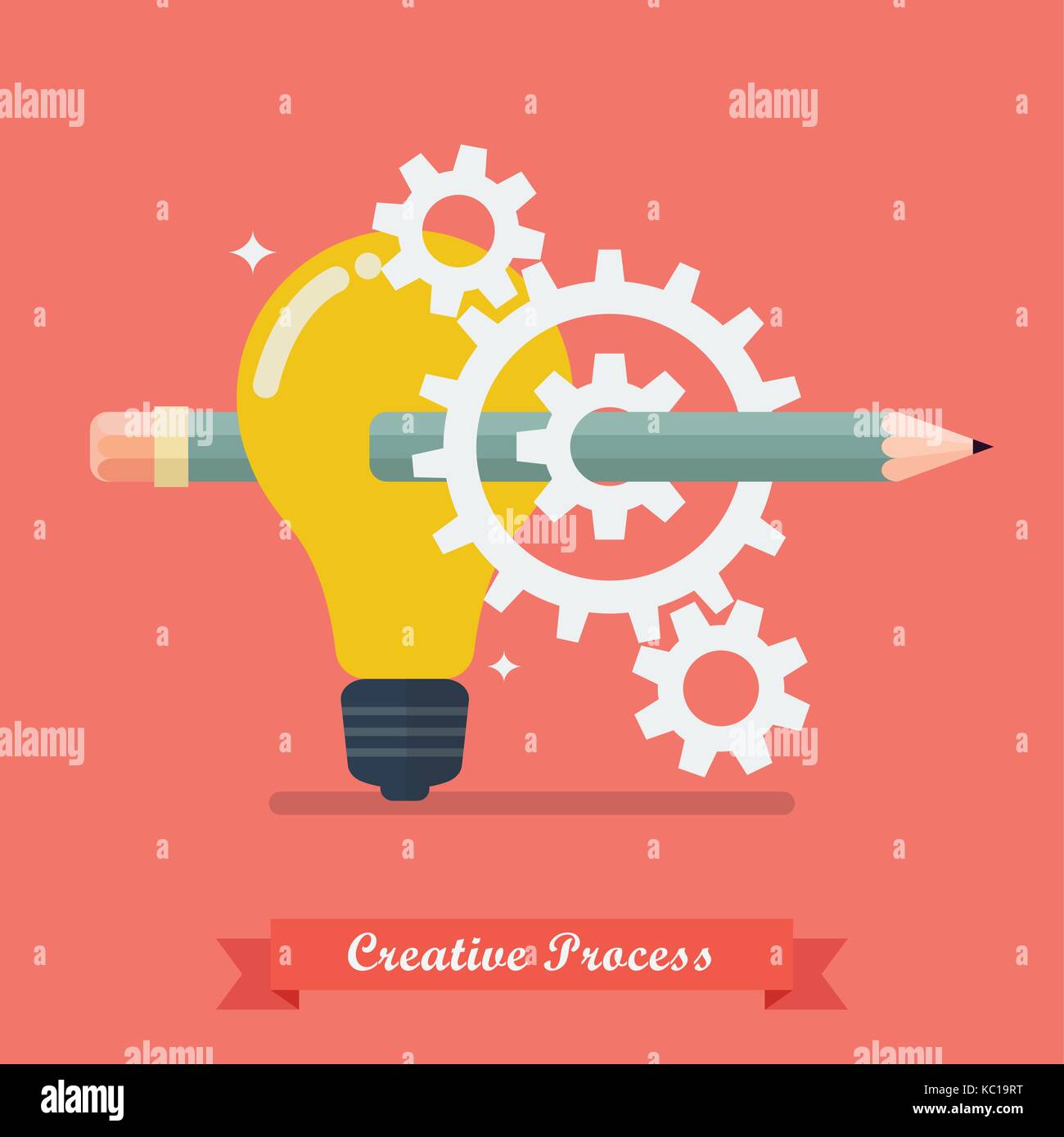 Creative process idea concept. Vector Illustration Stock Vector Image ... Creative process idea concept. Vector Illustration Stock Vector Image ...