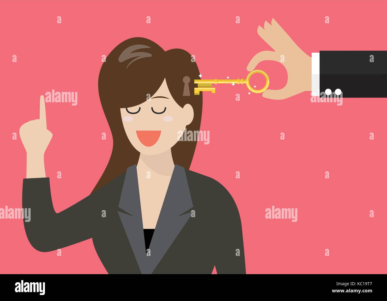 Cartoon illustration man closed mind hi-res stock photography and ...