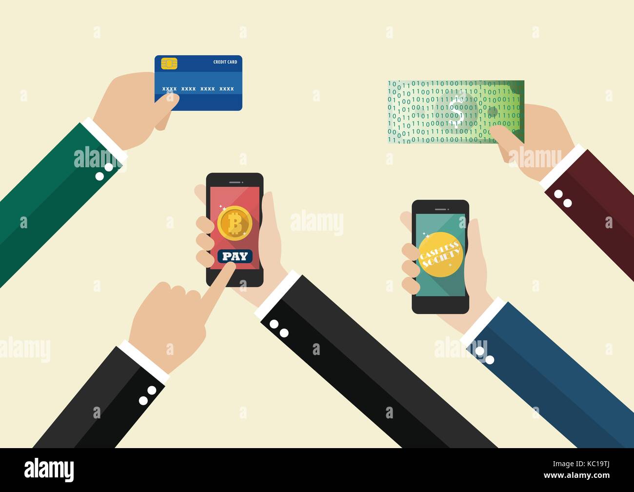 Online payment and Cashless society concept. Business concept Stock ...