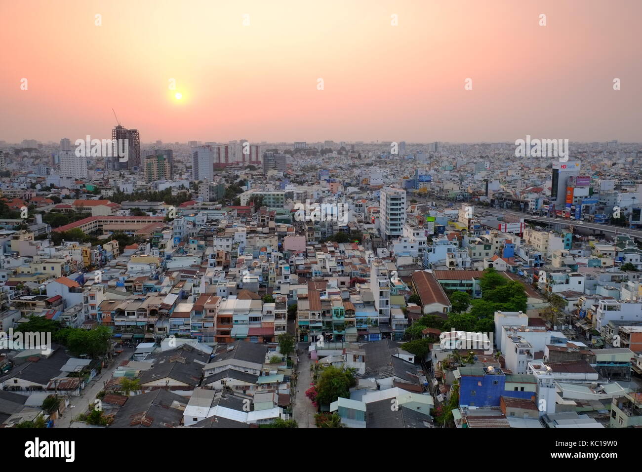 Hang Xanh overpass (flyover) in sunset, Ho Chi Minh city, Vietnam Stock Photo - Alamy