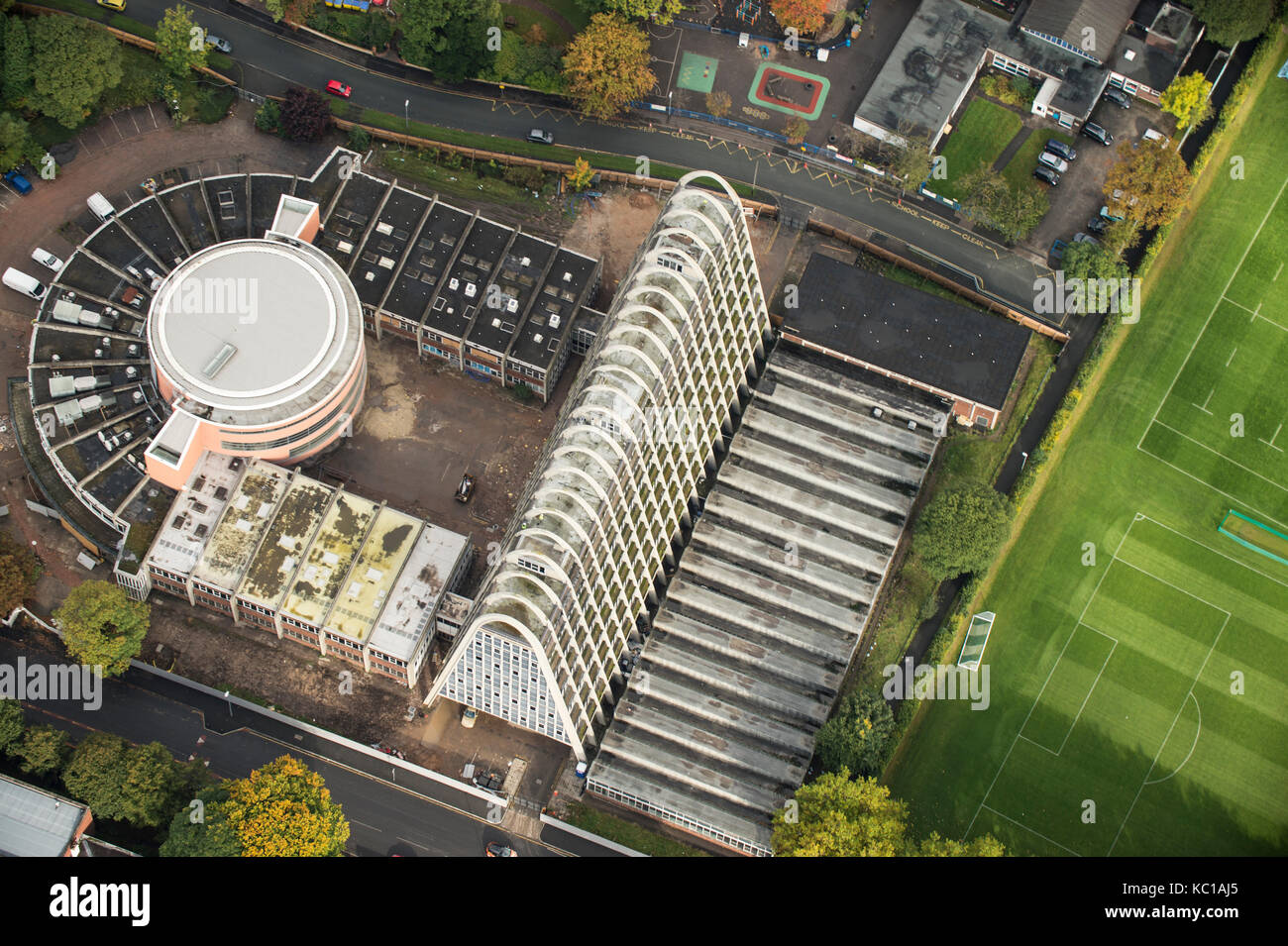 Aerial photo of Toastrack Building Manchester Stock Photo - Alamy