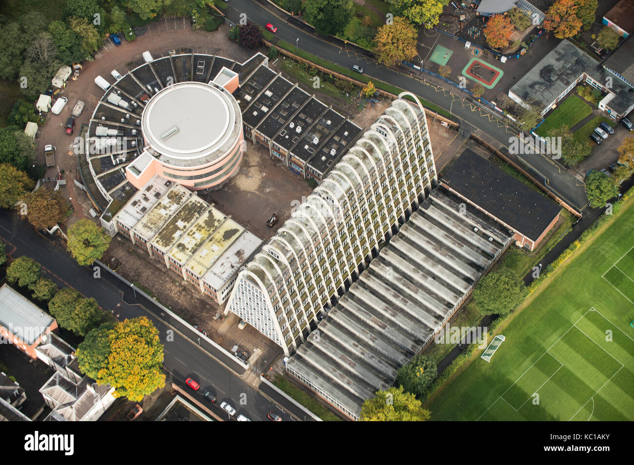 Aerial photo of Toastrack Building Manchester Stock Photo - Alamy