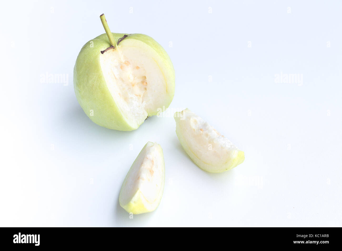 fresh guava with stem on white background(soft focus Stock Photo - Alamy