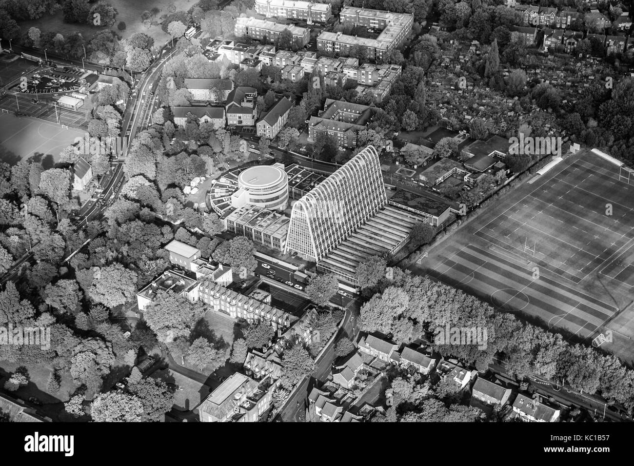 Aerial photo of Toastrack Building Manchester Stock Photo - Alamy