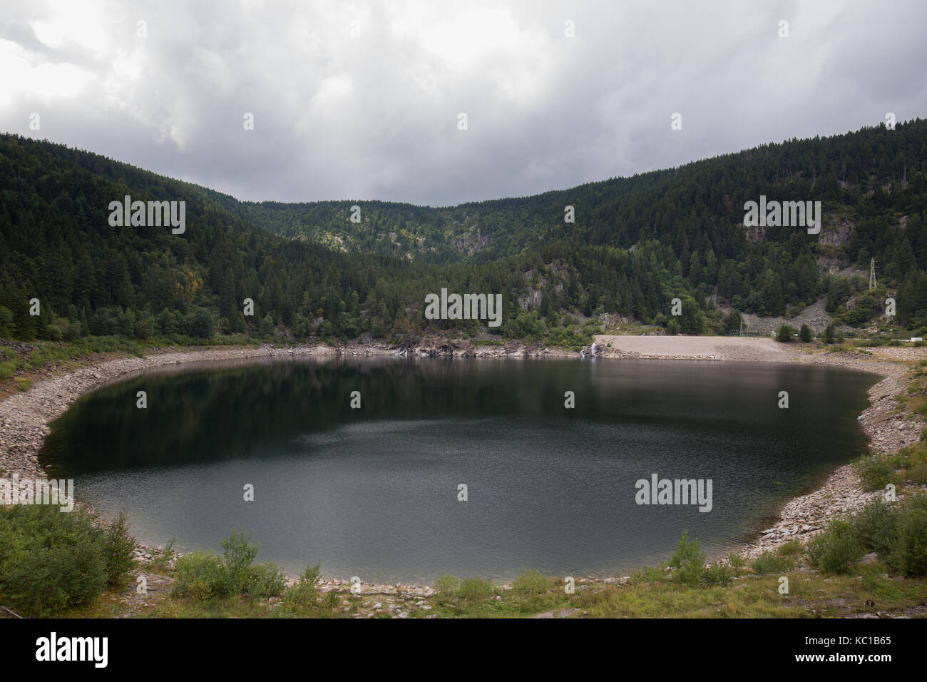 Black water lake in the Vosges mountains in France Stock Photo - Alamy