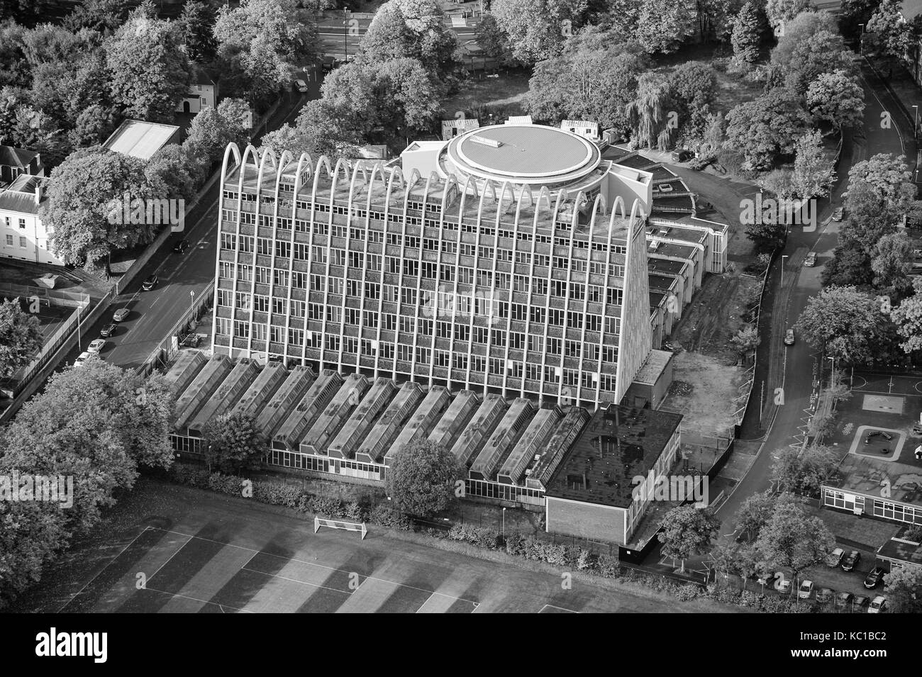 Aerial photo of Toastrack Building Manchester Stock Photo - Alamy