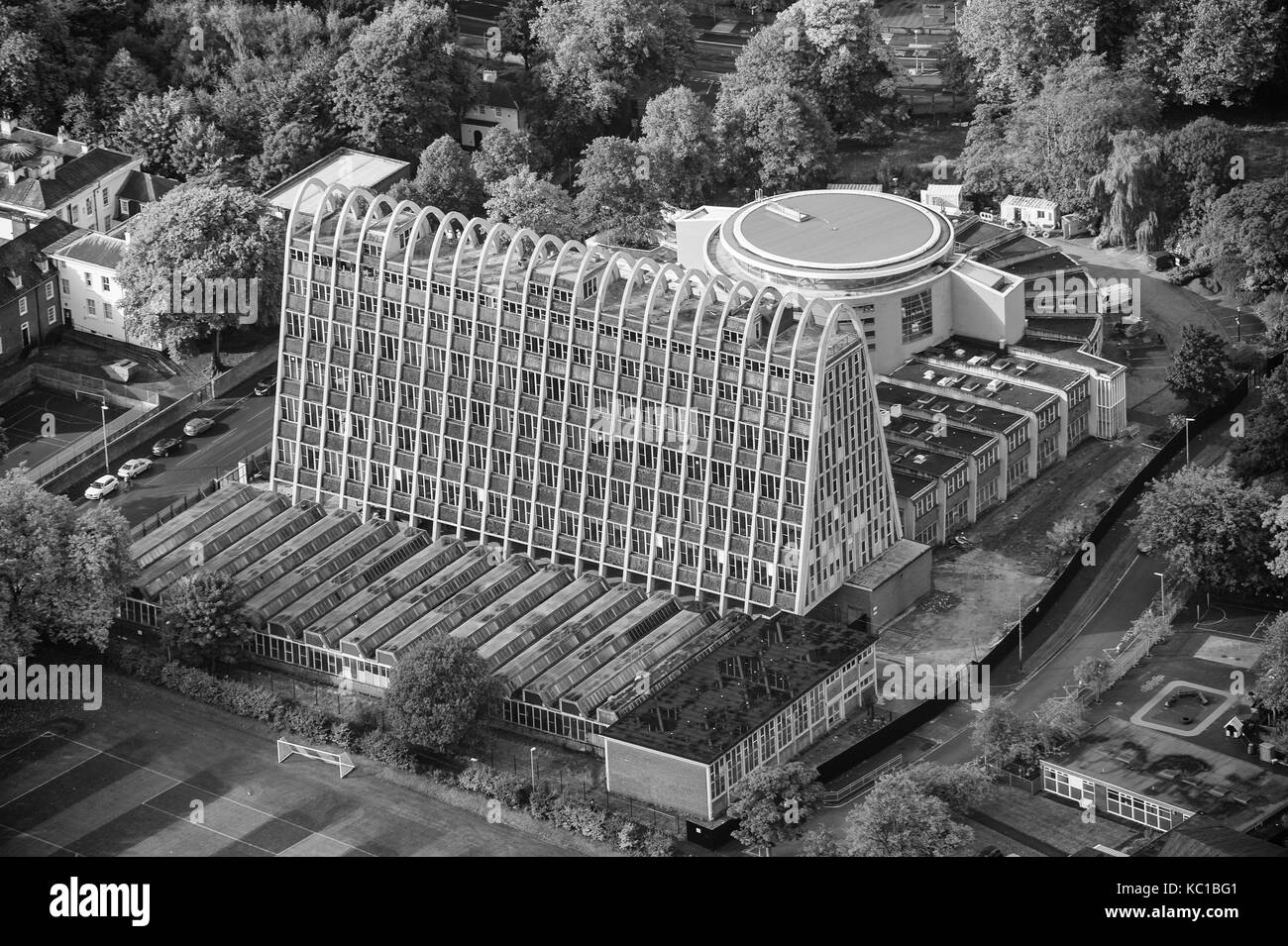 Aerial photo of Toastrack Building Manchester Stock Photo - Alamy