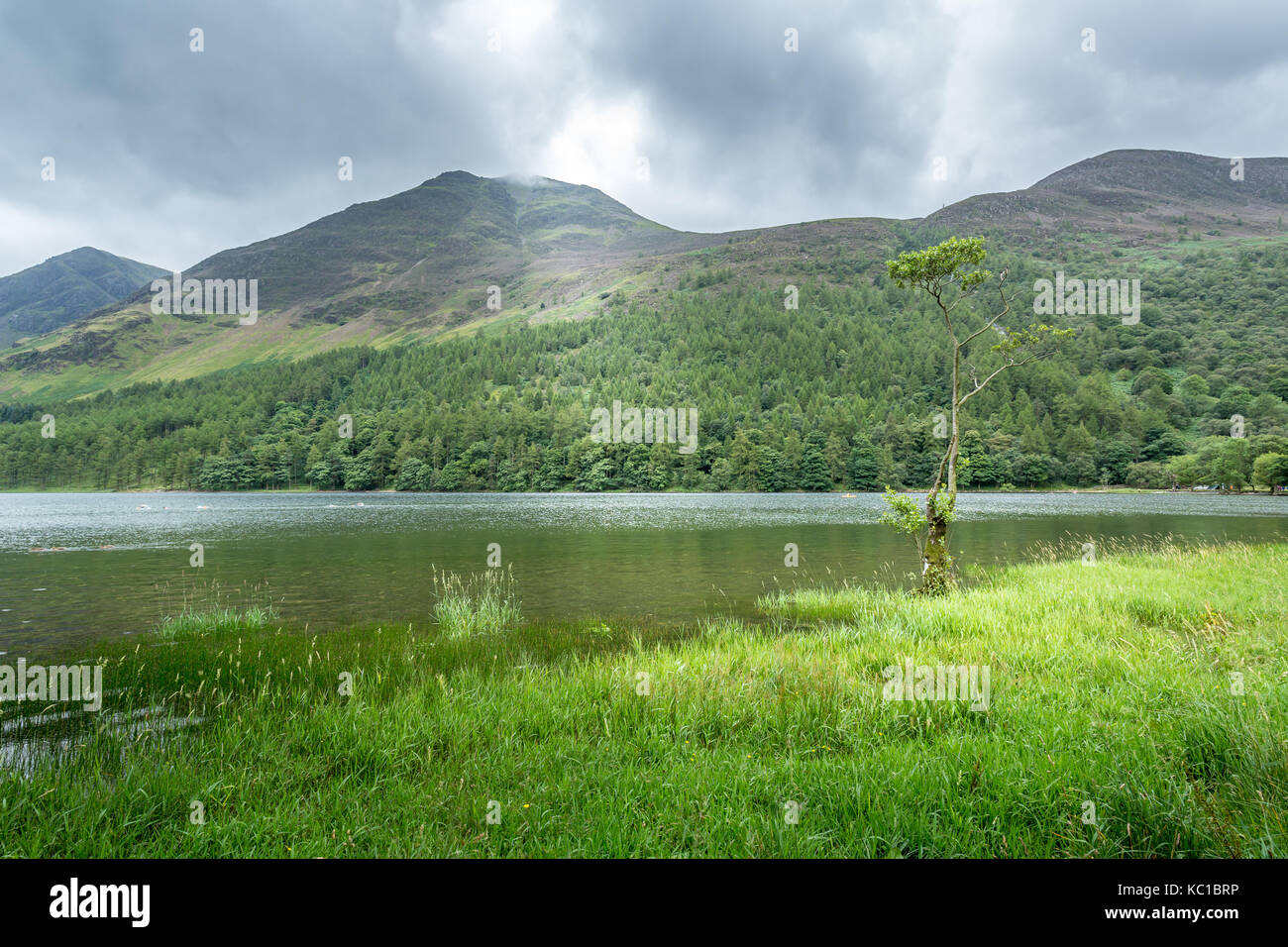 A landscape view of Buttermere, one of the lakes in the Lake District ...