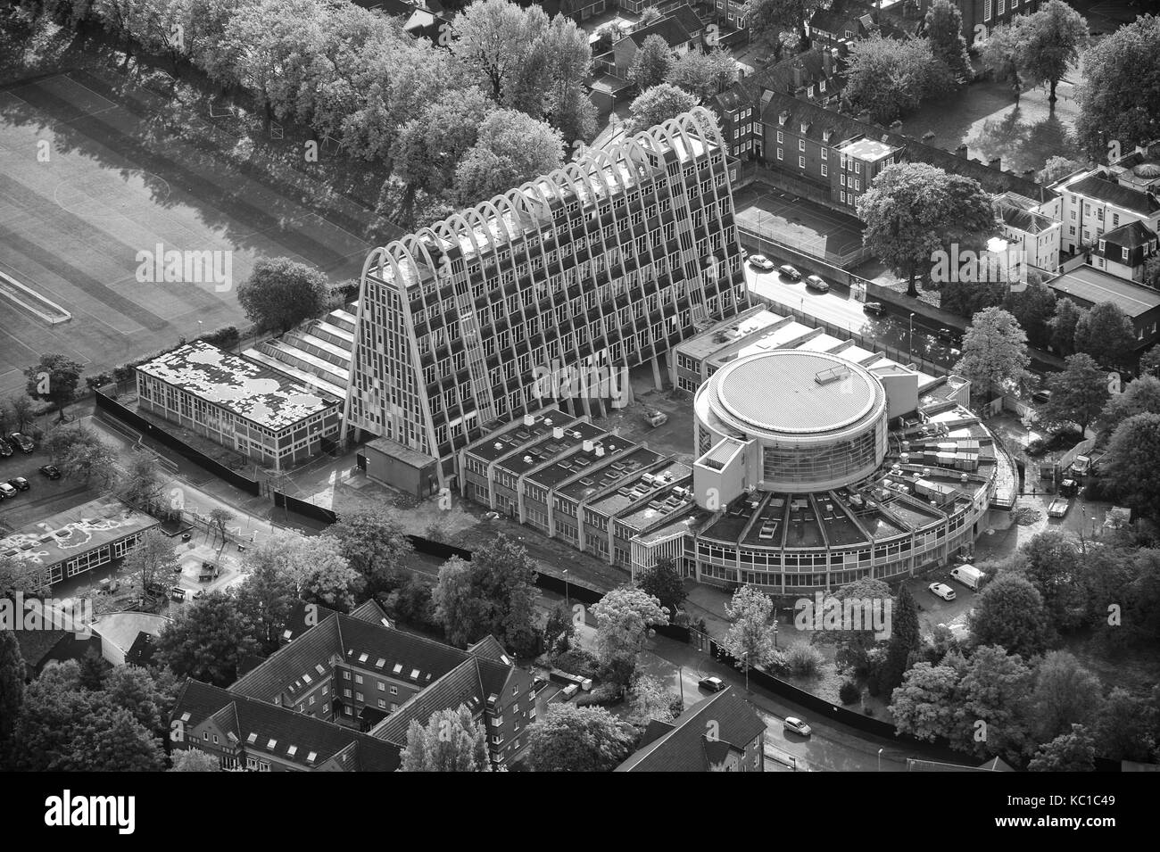 Aerial photo of Toastrack Building Manchester Stock Photo - Alamy