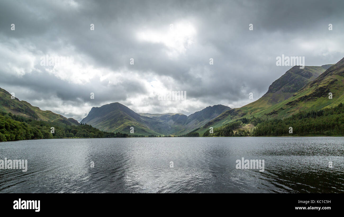 A landscape view of Buttermere, one of the lakes in the Lake District ...