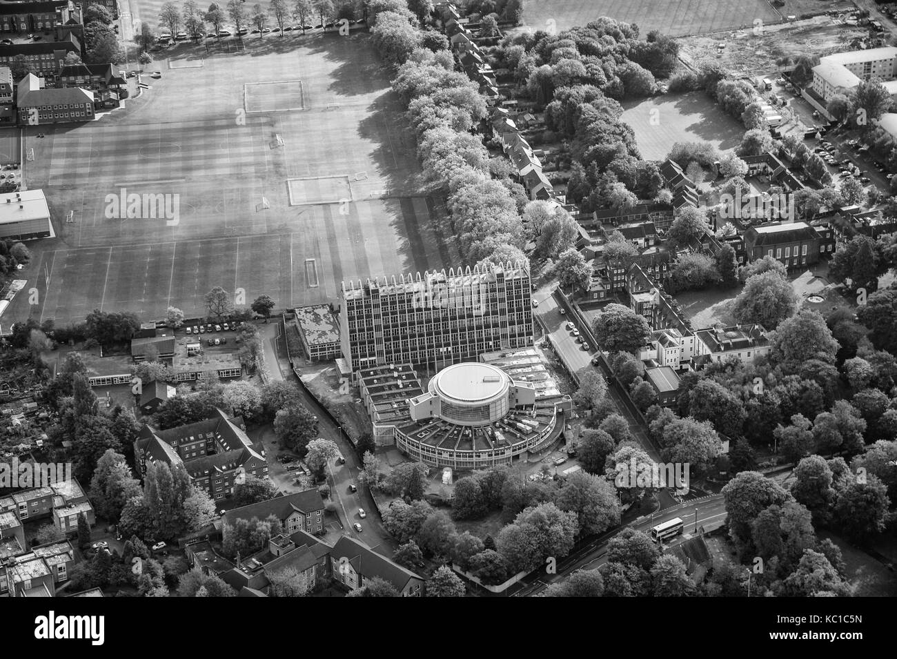 Aerial photo of Toastrack Building Manchester Stock Photo - Alamy